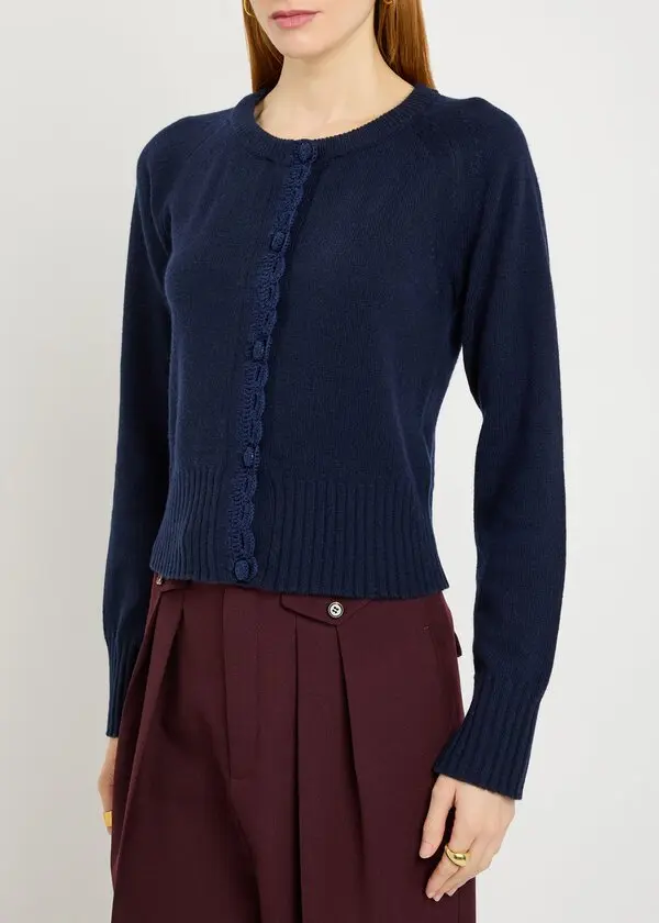 Erdem Crochet Collar Wool-blend Cardigan
