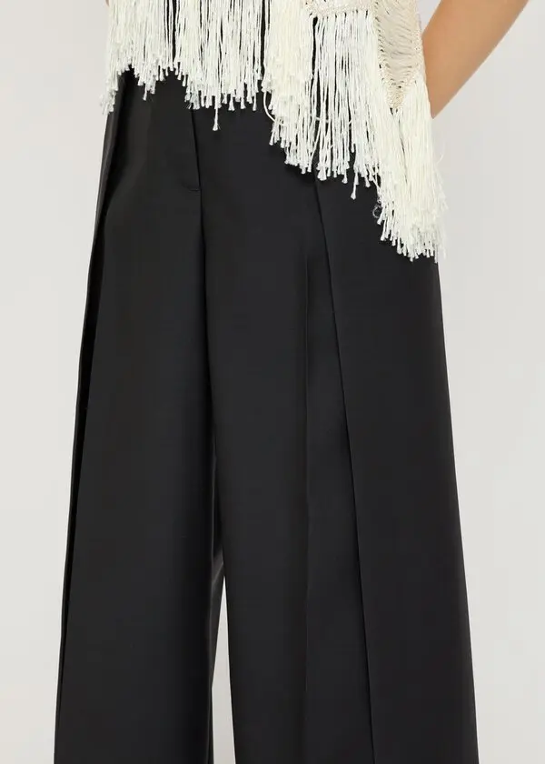 HEIRLOME Split Wide-leg Wool-blend Trousers