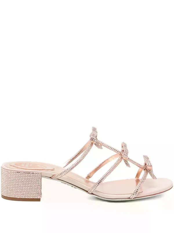 Rene Caovilla Crystal-embellished Ribbon Detail Sandals - Pink