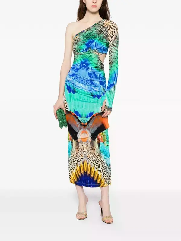 Camilla Graphic-print One-shoulder Dress