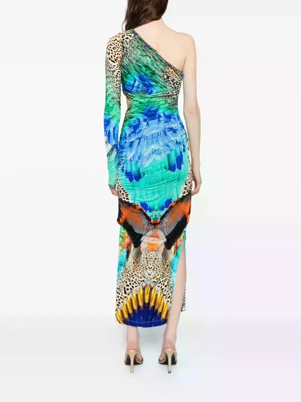 Camilla Graphic-print One-shoulder Dress