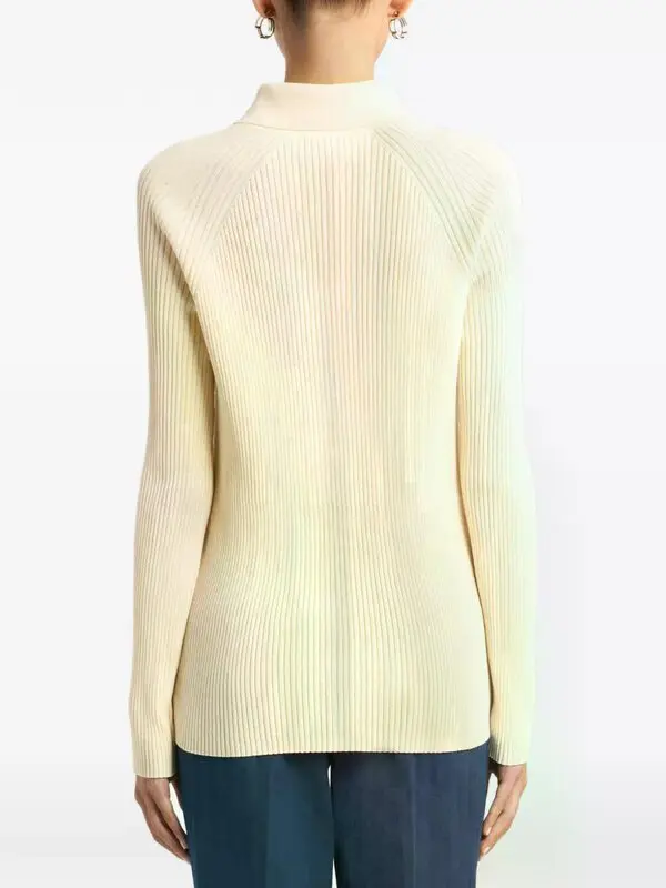 Etro Long-sleeved Cotton Polo Shirt With Silk Paisley Insert