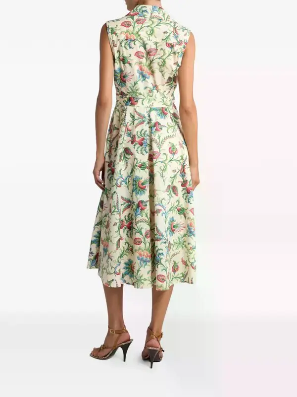 Etro Sleeveless Floral Print Midi Dress