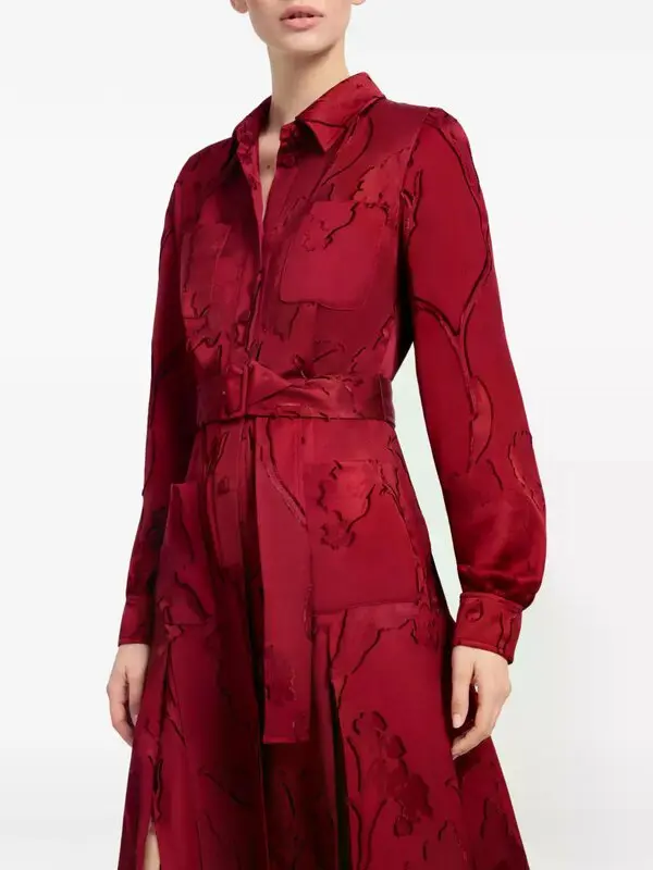 Elie Saab Long-sleeve Belted Midi Dress