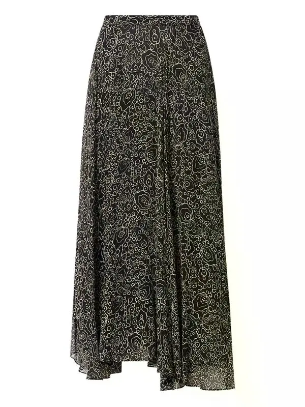 MARANT ETOILE Lycia Floral Print Midi Skirt - Black
