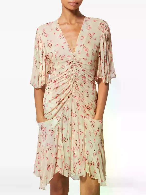 MARANT ETOILE Vivienne Floral Midi Dress - Neutrals