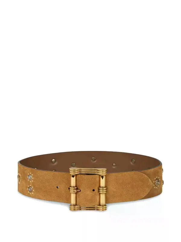 Etro Studded Suede Belt - Neutrals