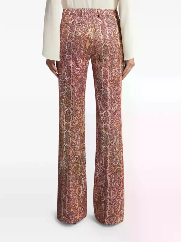 Etro Jacquard Paisley-foliage Flared Trousers