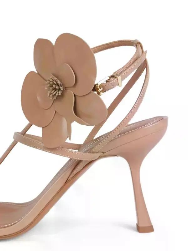 Zimmermann Flower Embellished Stiletto Sandals - Neutrals
