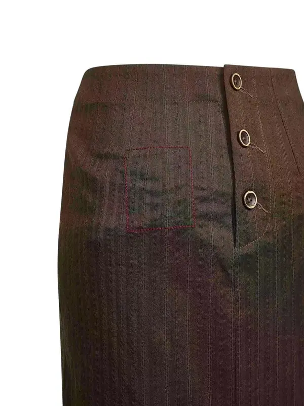 UMA WANG Pinstriped Button Skirt