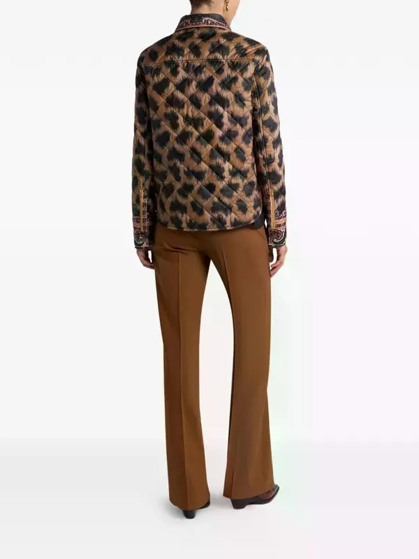 Etro Quilted Animal Print Shirt Jacket