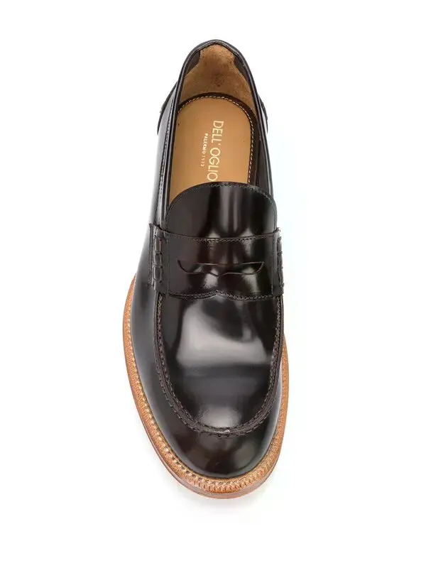 DELL'OGLIO Leather Slip-on Loafers