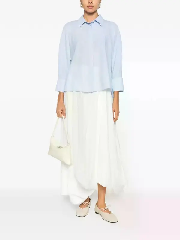 Fabiana Filippi Light Cotton Shirt With Classic Collar - Blue