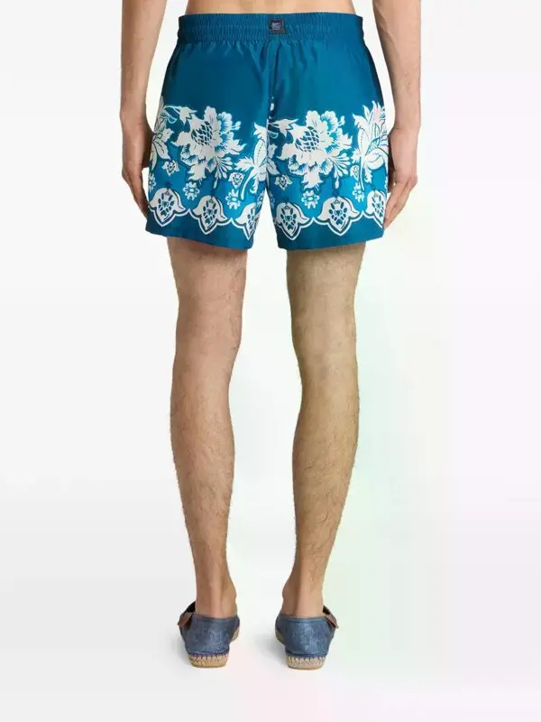 Etro Floral-print Swimsuit - Blue