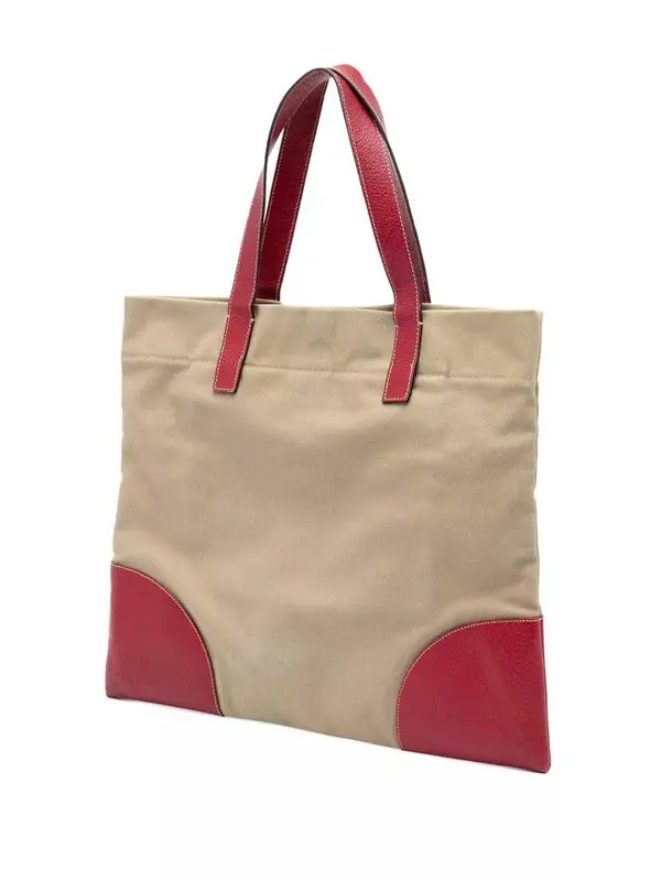 Prada Cinghiale Trimmed Canapa Tote Bag