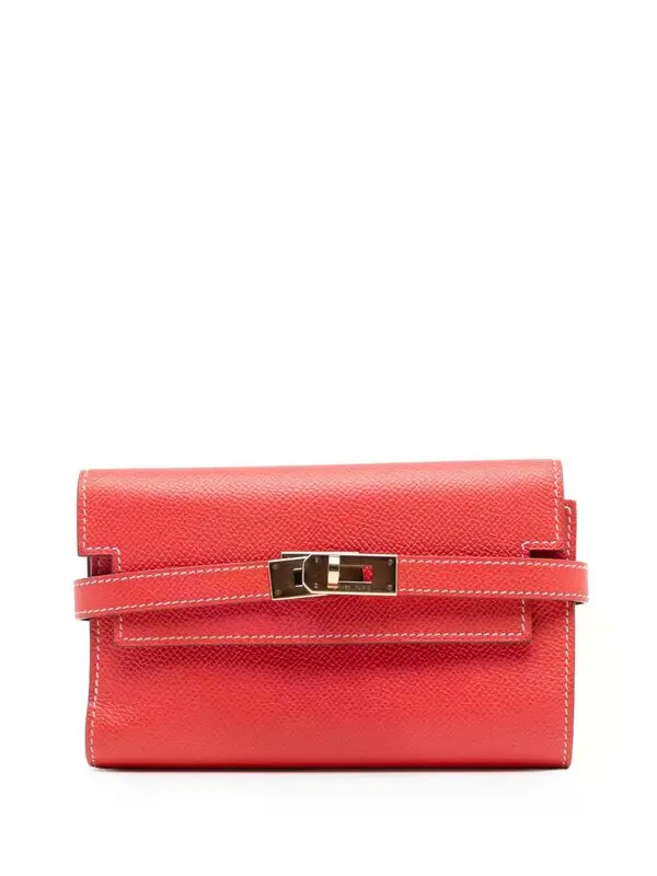 Hermès 2014 Epsom Kelly Depliant Wallet Long Wallets - Red