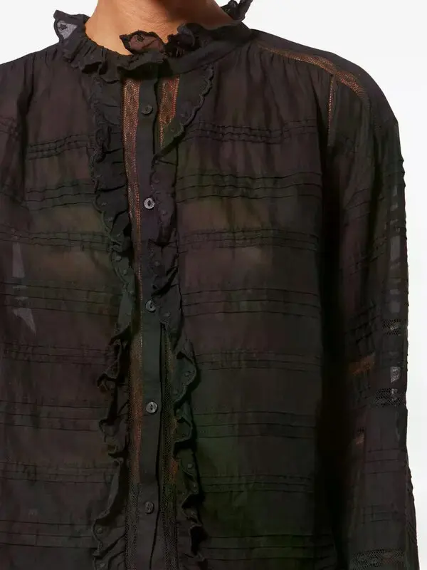 MARANT ETOILE Ruffled Lace Trim Shirt