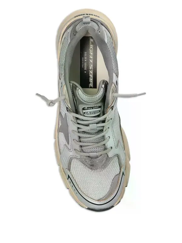 GOLDEN GOOSE Lightstar Sneakers In Grey Mesh And Nappa Leather