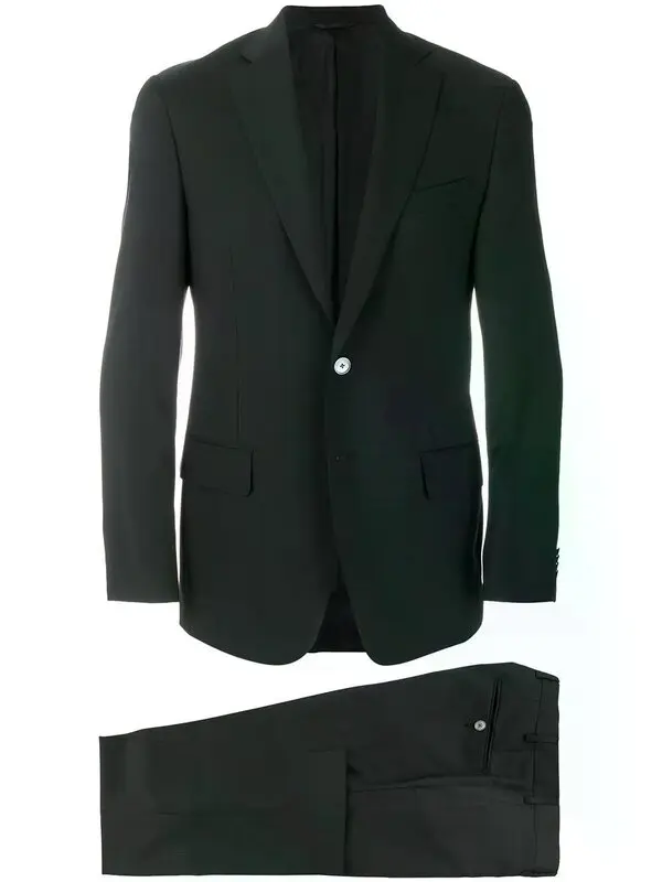 DELL'OGLIO Slim Tailored Suit - Black