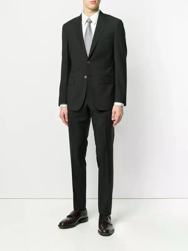 DELL'OGLIO Slim Tailored Suit - Black