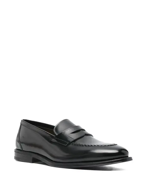 HENDERSON BARACCO Loafers With Penny Strap And Stitch Detailing - Black