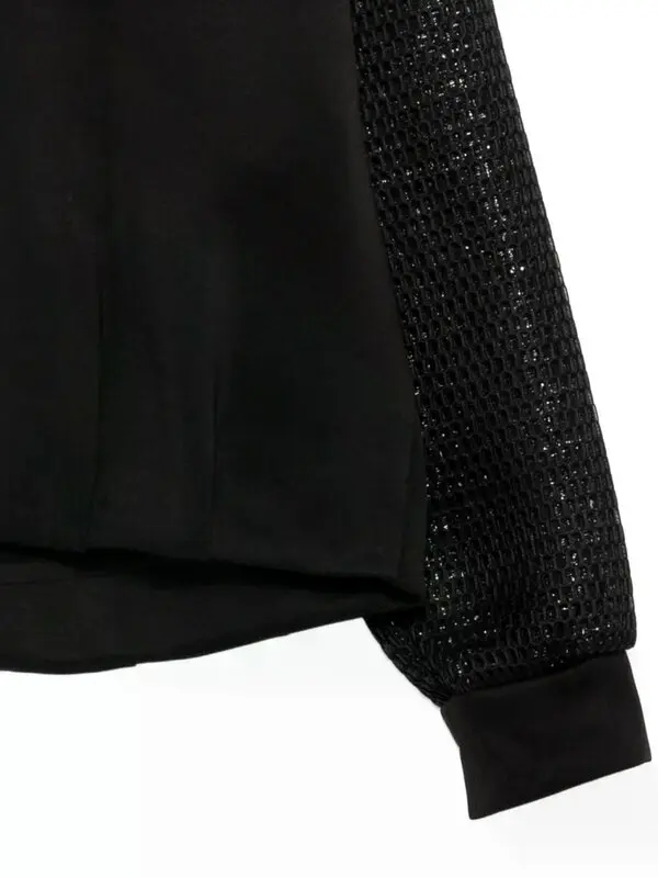 Dkny Embellished Mesh-sleeve Crewneck Sweatshirt