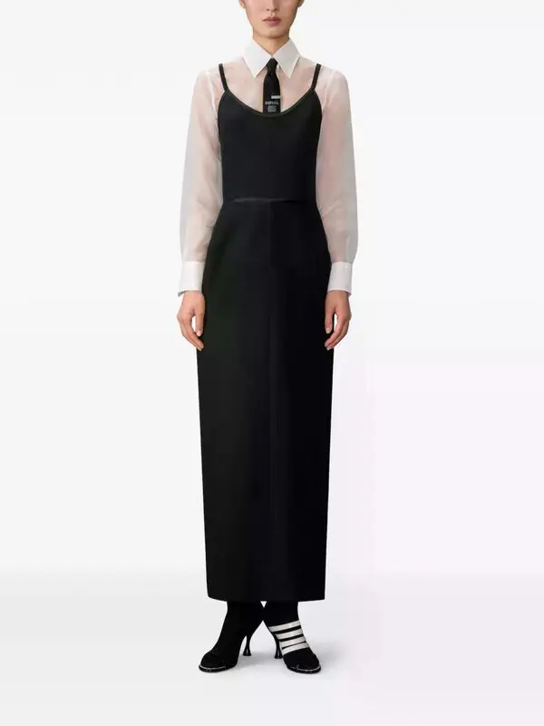 Thom Browne Satin-detail Tipped Maxi Dress