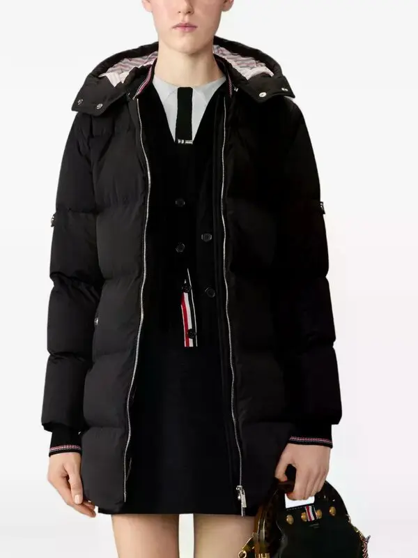 Thom Browne Padded Zip-up Coat - Black