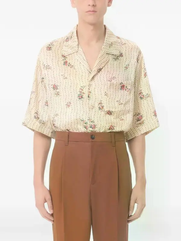 Valentino Garavani Floral-print Shirt - Neutrals