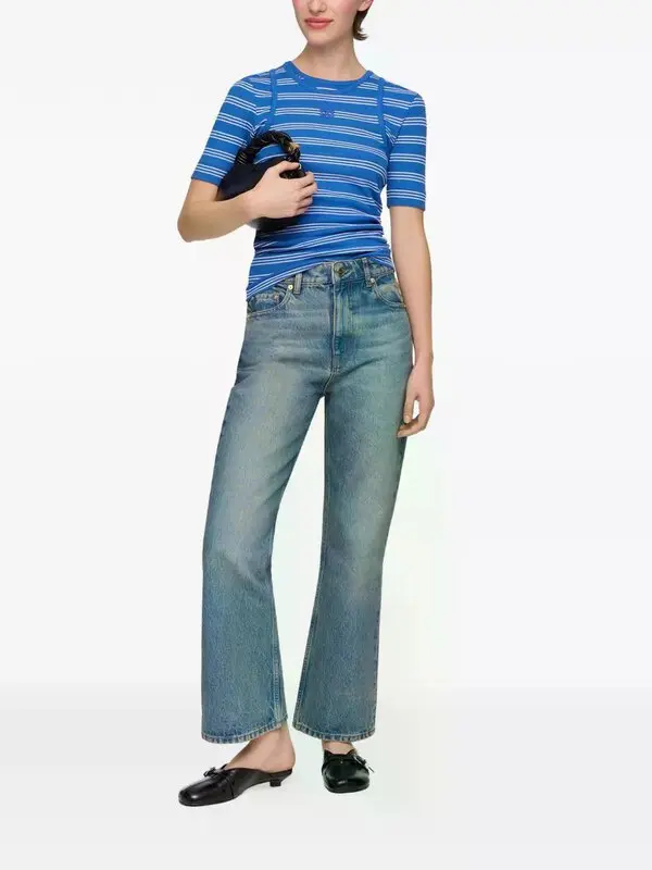 GANNI Betzy Cropped Flared Jeans - Blue