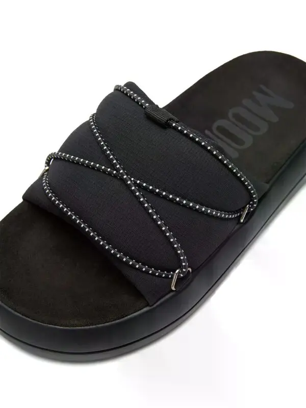 Moon Boot Icon Lace-up Slides - Black