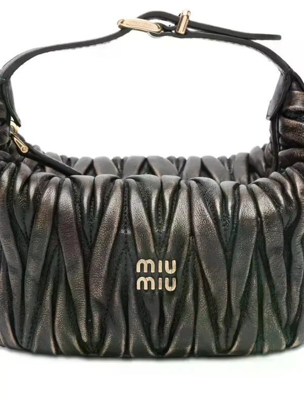 Miu Miu Mini Matelassé Shoulder Bag - Brown