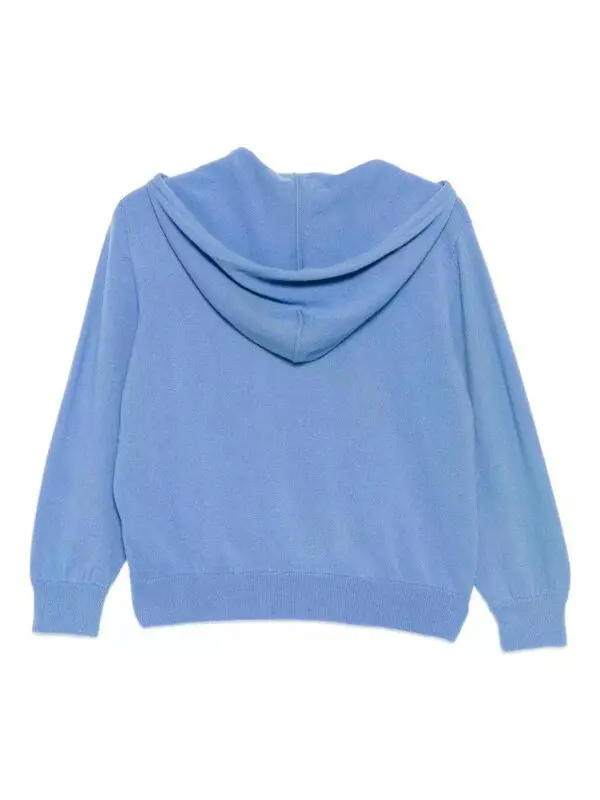 TEDDY CASHMERE Logo-embroidered Hoodie - Blue