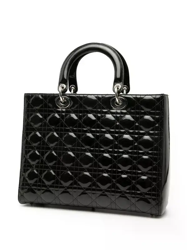 Dior Cannage Lady Satchel - Black