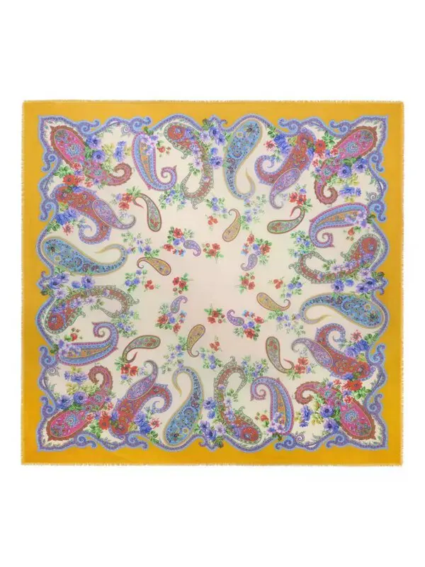 Etro Floral-paisley Shawl - Yellow