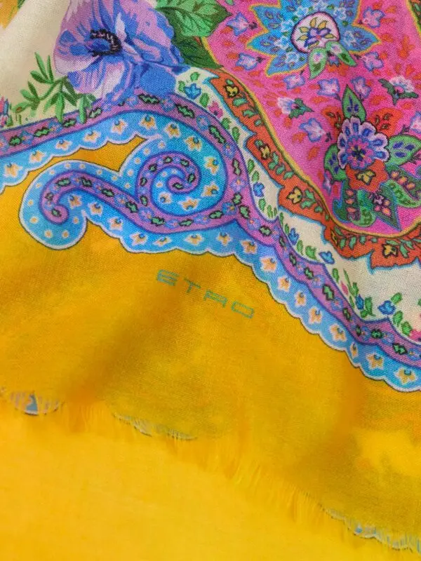 Etro Floral-paisley Shawl - Yellow