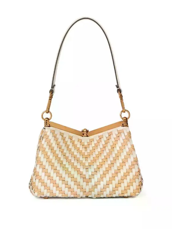 Etro Small Vela Woven Shoulder Bag - Neutrals