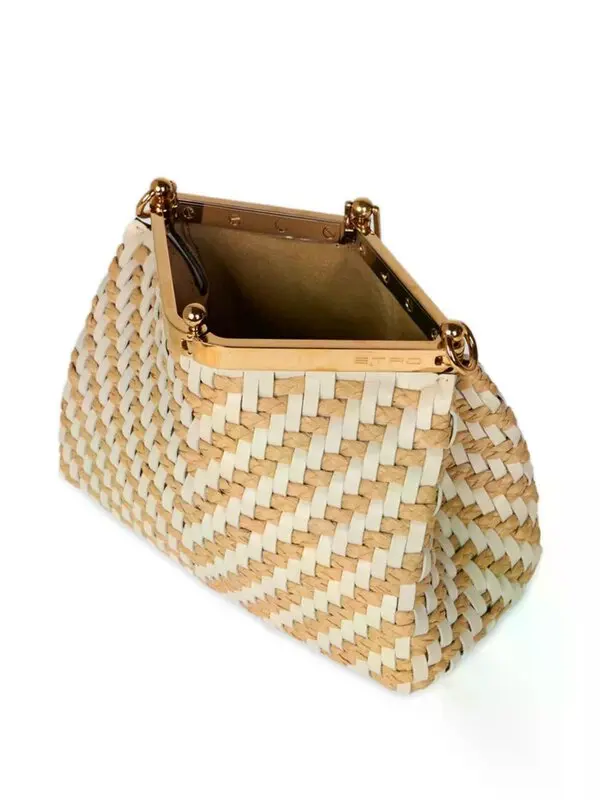 Etro Small Vela Woven Shoulder Bag - Neutrals