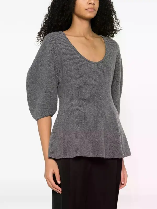 RÓHE Puffed-sleeve Knitted Top