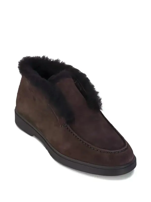 Santoni Fortune Shearling-trim Loafers