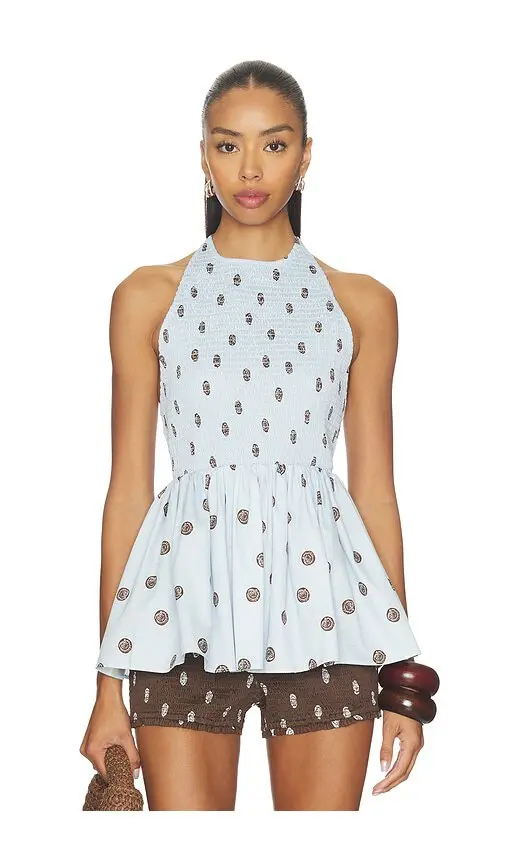 ROAME. Wren Halter Top - Blue