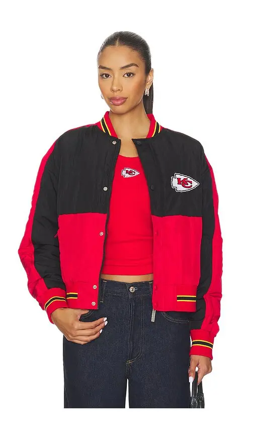Terez Chiefs Crop Bomber - Black