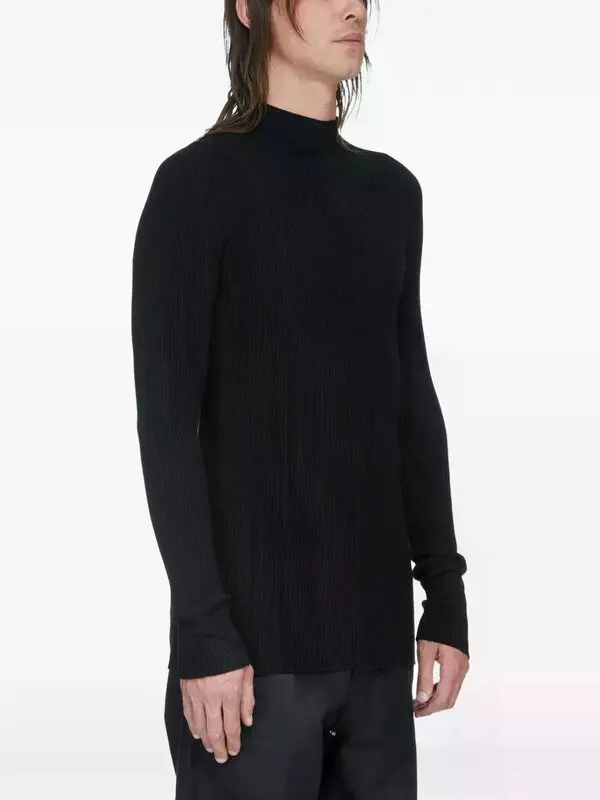 Rick Owens Ribbed High-neck Long-sleeve Sweater