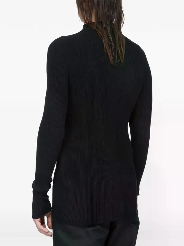 Rick Owens Ribbed High-neck Long-sleeve Sweater