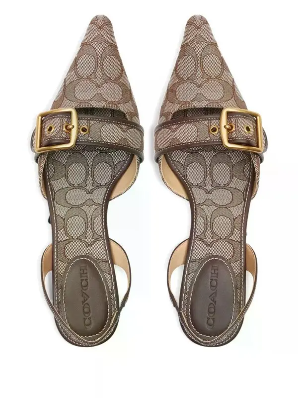 COACH Monogram-jacquard Slingback Sandals
