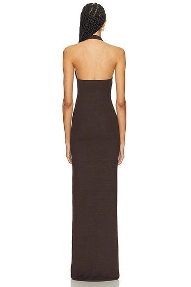 Eterne Halter Maxi Dress - Espresso