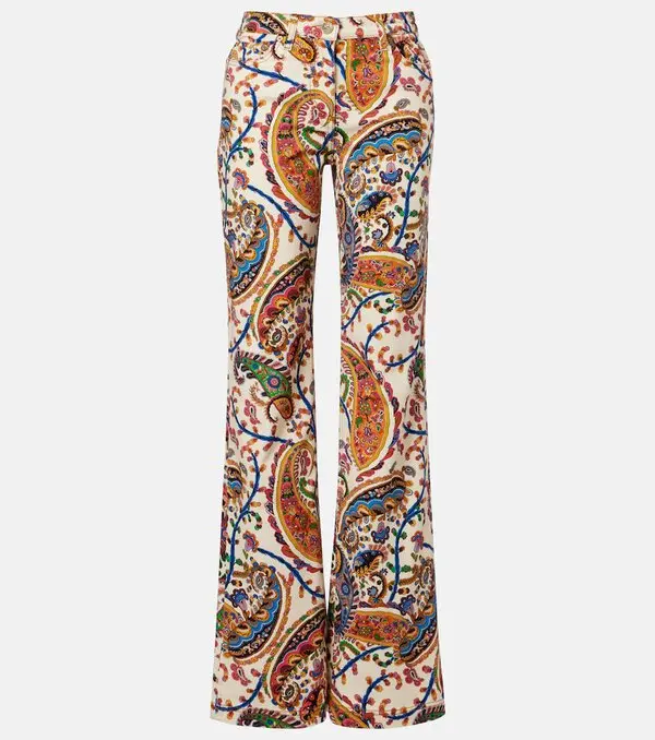 Etro High-rise Bootcut Paisley Print Jeans