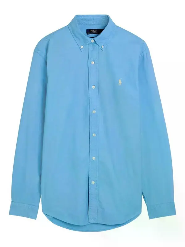 Polo Ralph Lauren Button Embroidered-logo Shirt - Blue