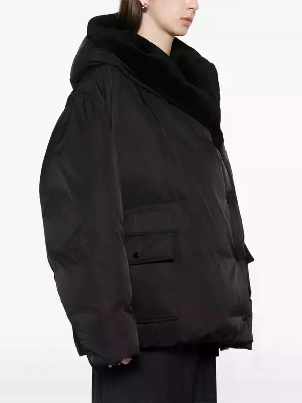 TOTEME Padded Leather Trimmed Puffer Jacket