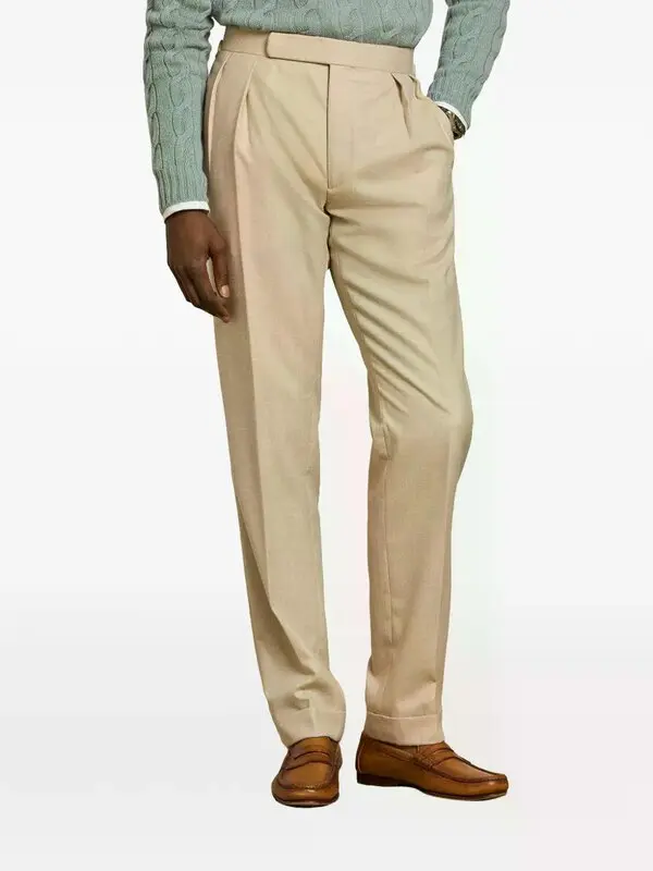 Ralph Lauren Purple Label Sand Beige Tailored Trousers - Neutrals